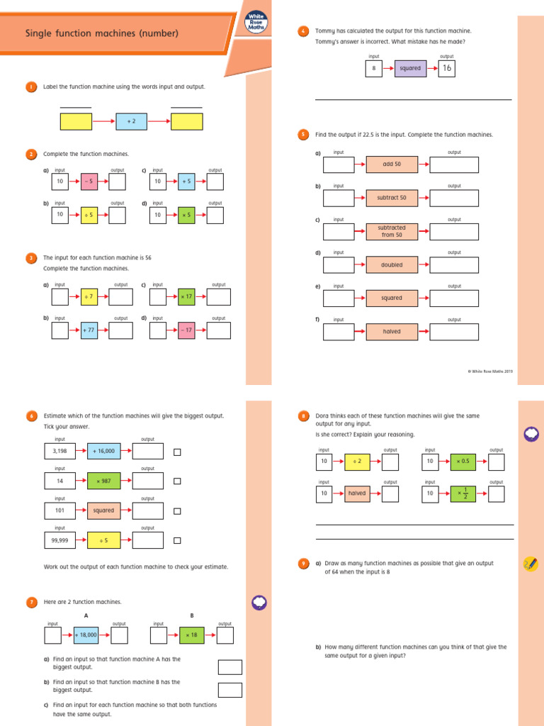 Y7 Autumn Block 2 WO1 Single Function Machines Number 2019 | PDF