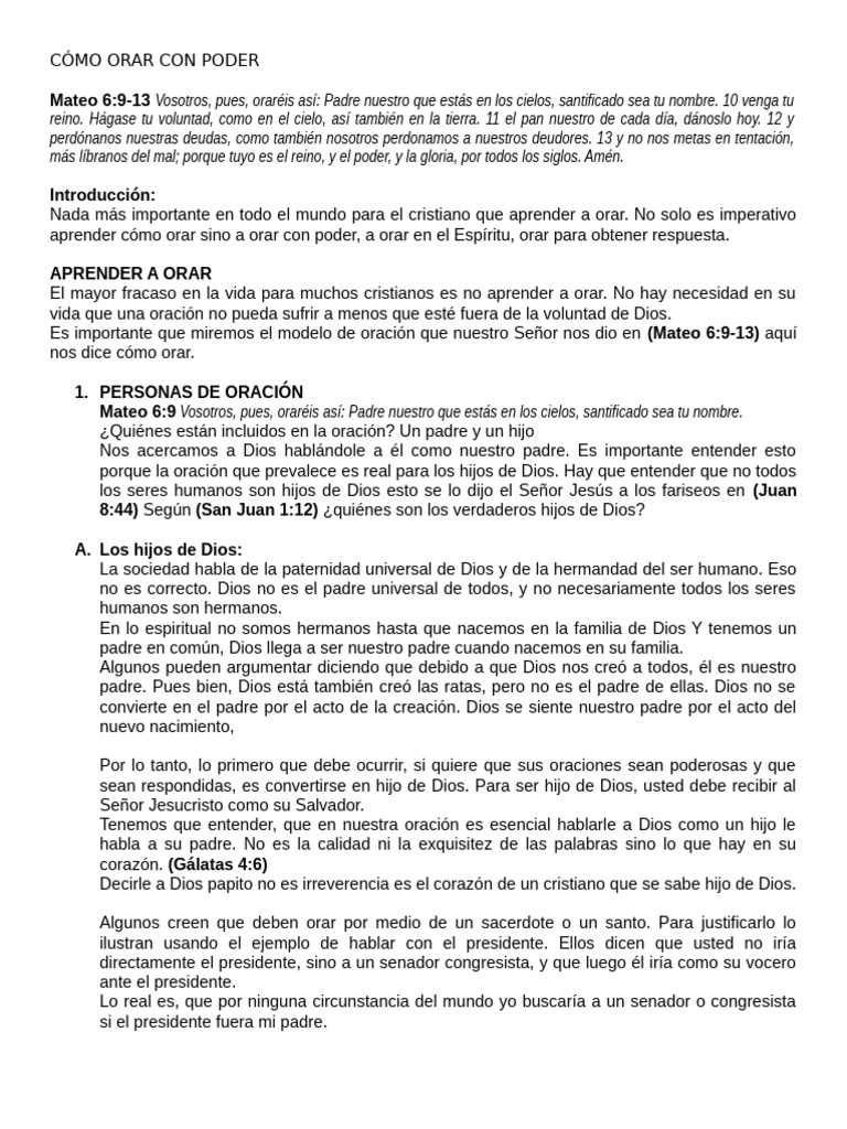 CÓMO ORAR CON PODER | PDF