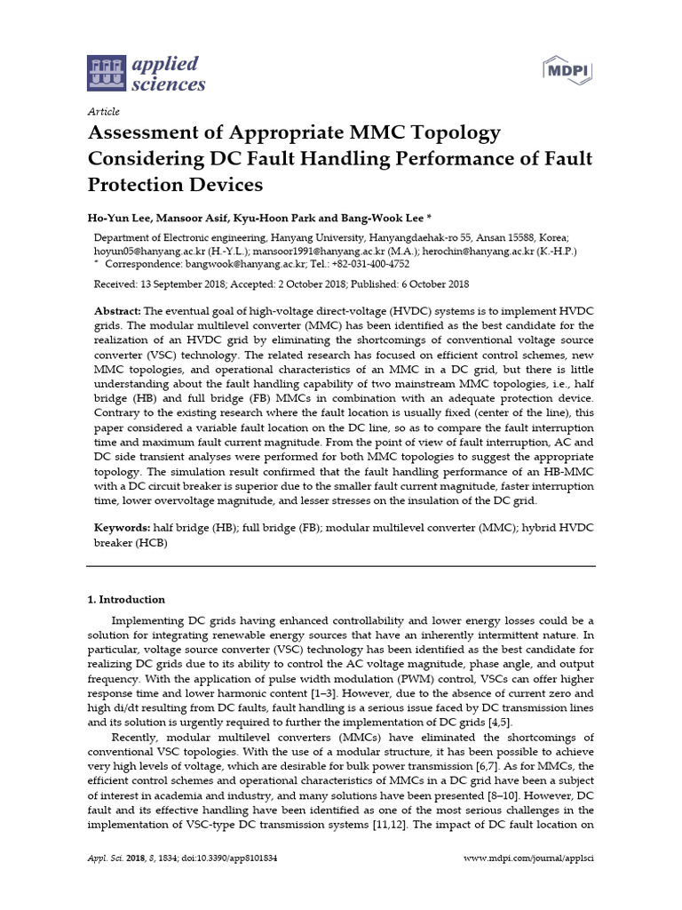Assessment Of Appropriate Mmc Topology Considering Pdf