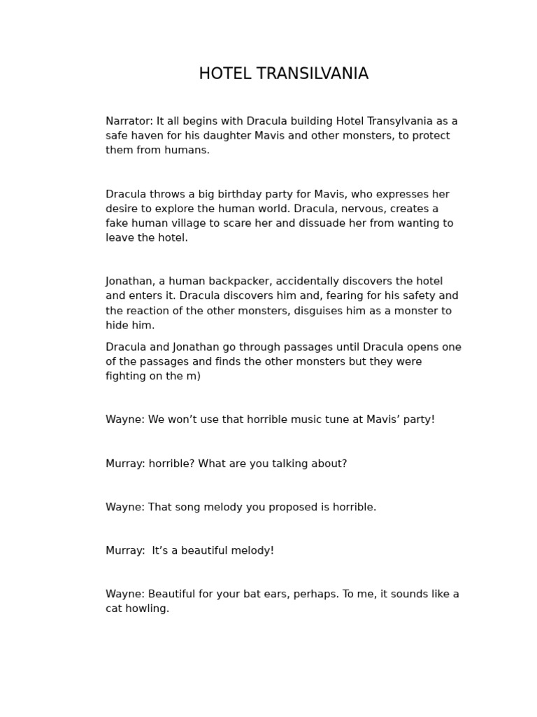 Hotel Transylvania: Fiesta de Mavis | PDF | Arte | Poesía