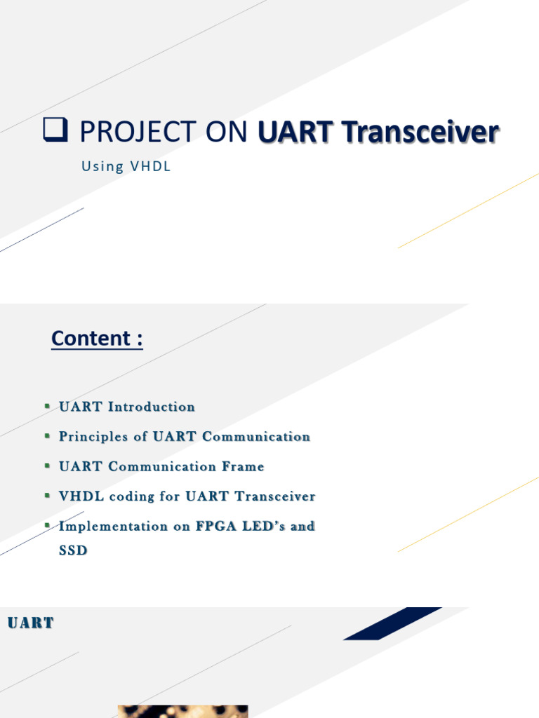 VHDL UART Transceiver Project Guide | PDF | Telecommunications ...