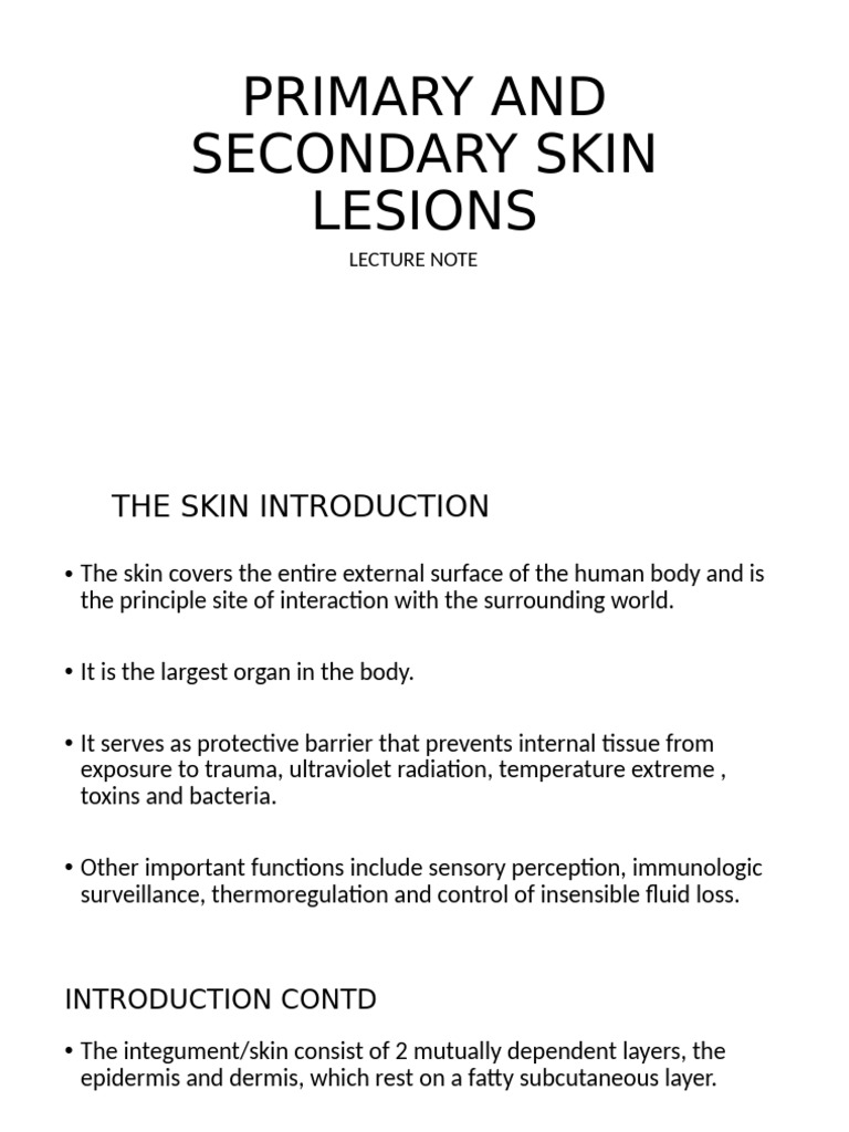 Primary and Secondary Skin Lesions (Autosaved) - 1 | PDF