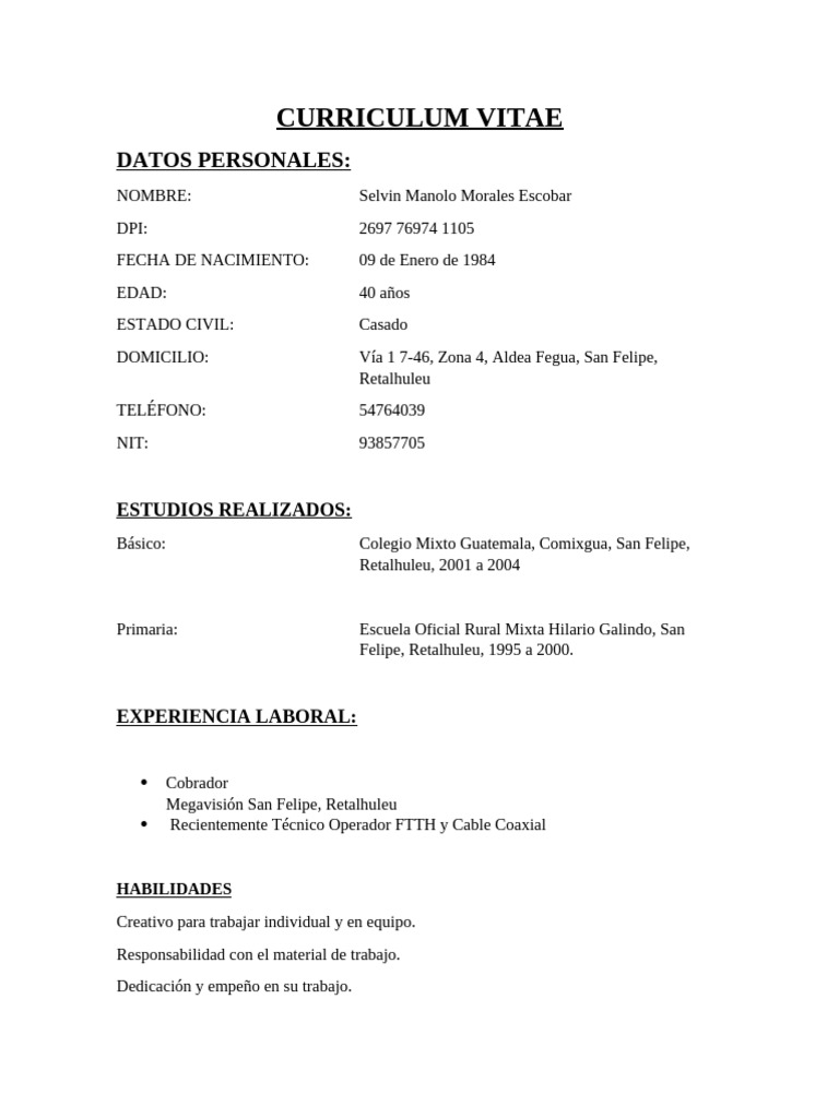 CURRICULUM VITAE Morales | PDF