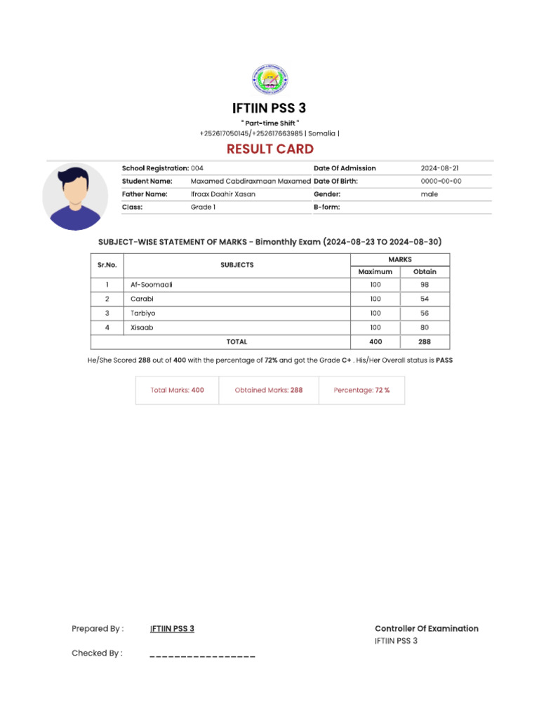Result Cards | PDF