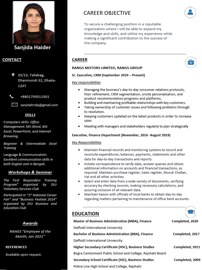 Resume of Sanjida Haider (1) (1) | PDF