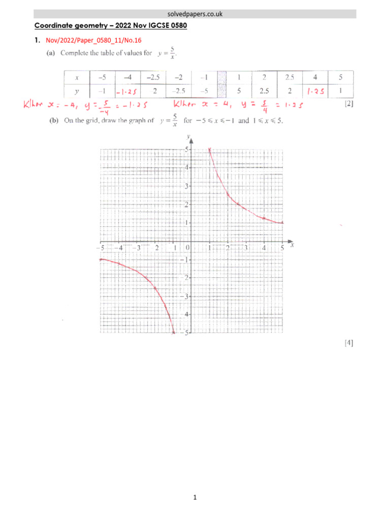 2022N Coordinate Geometry IGCSE 0580 - Solved | PDF
