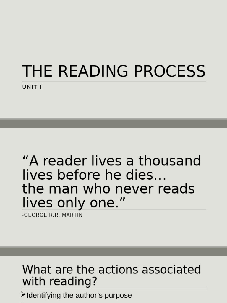 Lesson1 The Reading Process | PDF