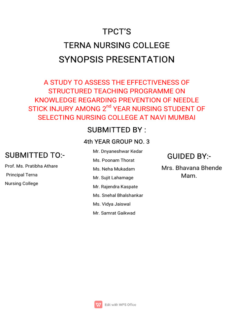 Synopsis Front Page | PDF