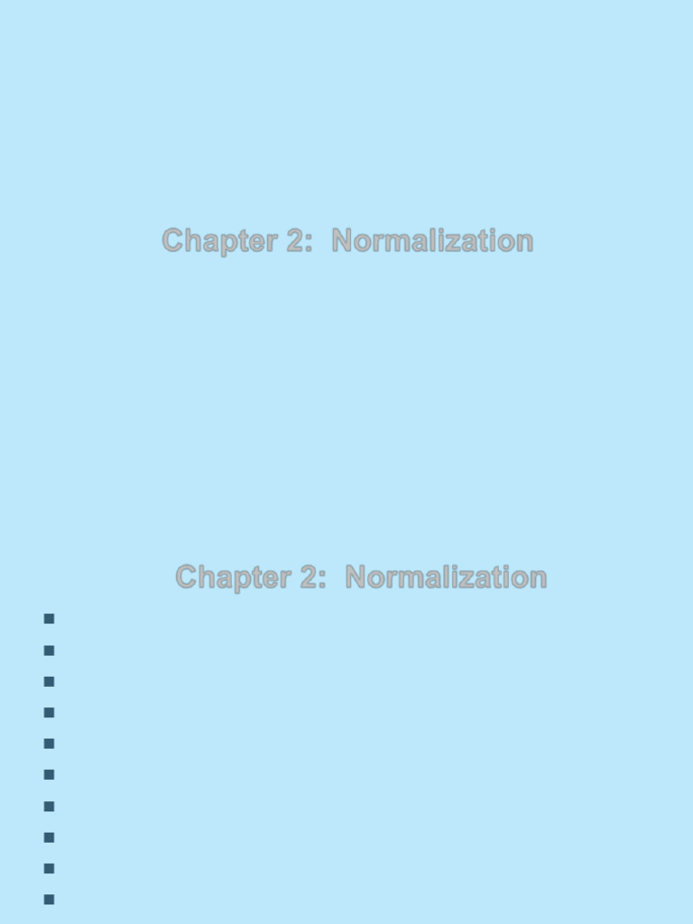 Ch2 Normalization | PDF