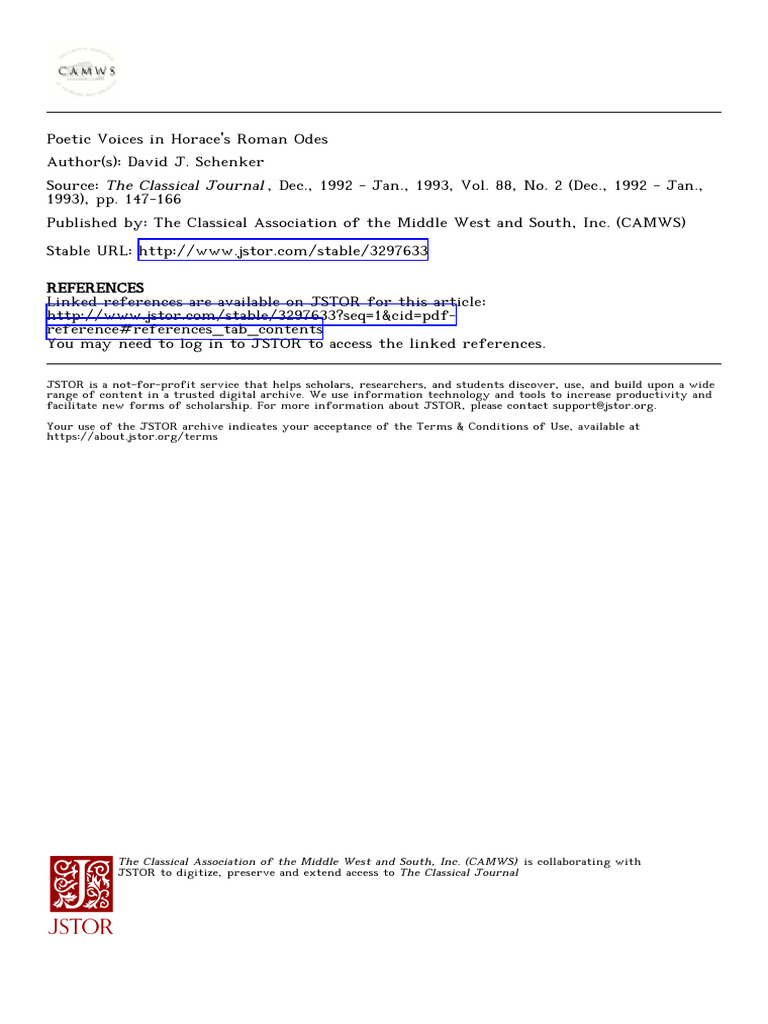 Poetic Voices in Horace's Roman Odes | PDF | Horace | Poetry