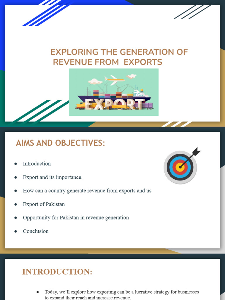 Exploring The Generation of Revenue From Exports | PDF