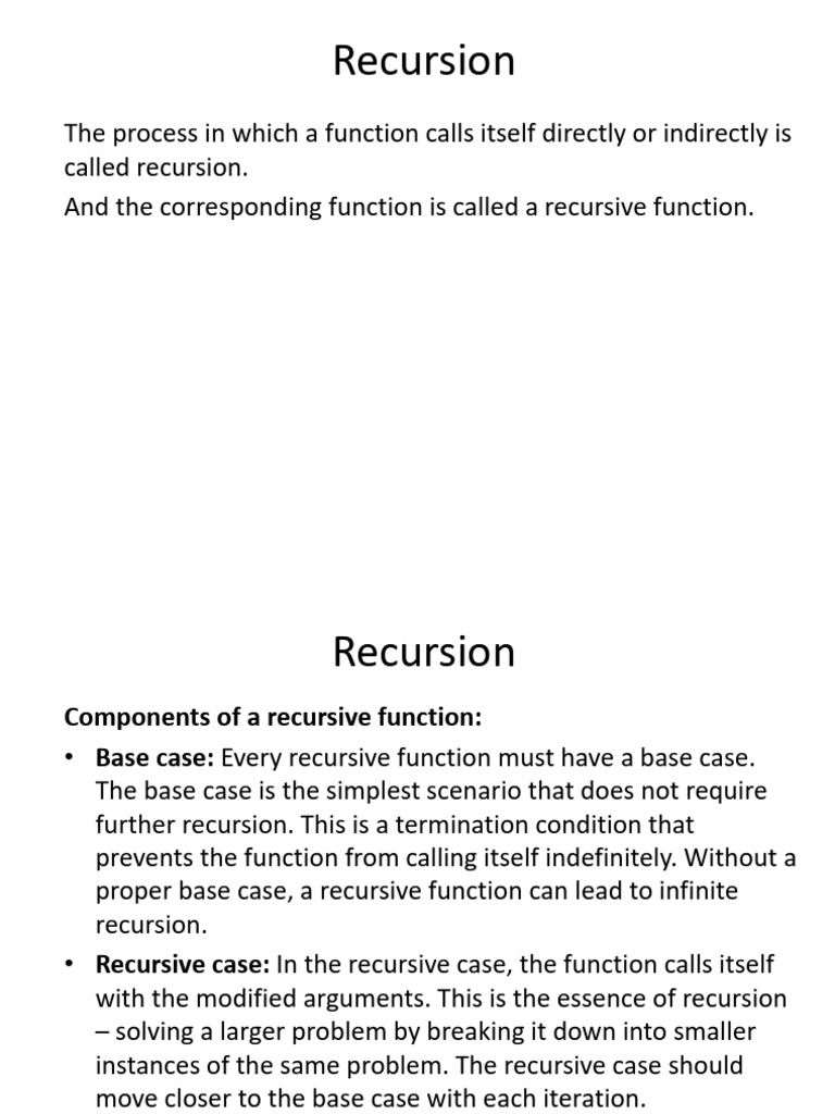 Recursion | PDF