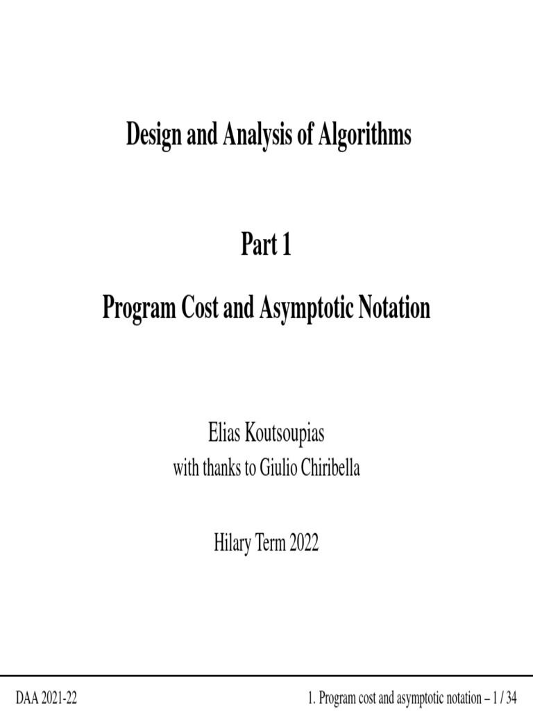 Asymptotics | PDF | Control Flow | Algorithms