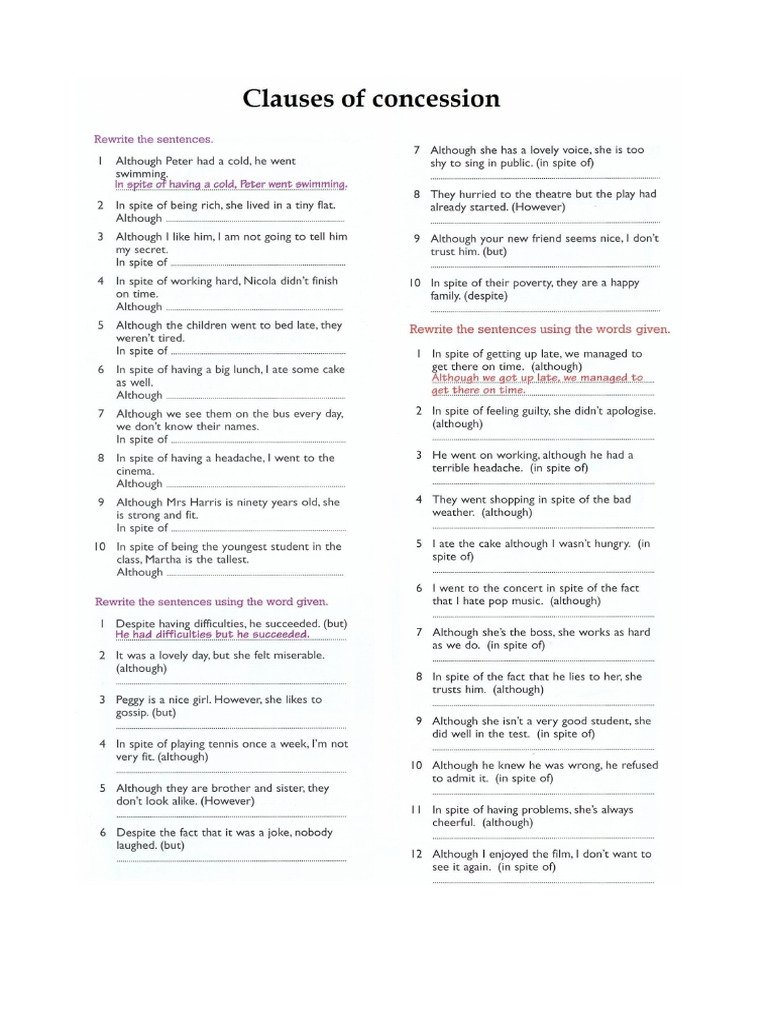 Clauses of Concession | PDF