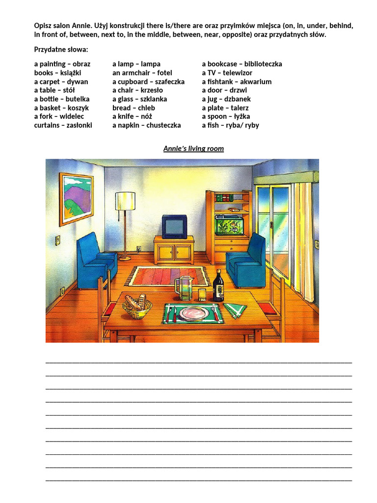 There Is There Are, Przyimki Miejsca Olek | PDF