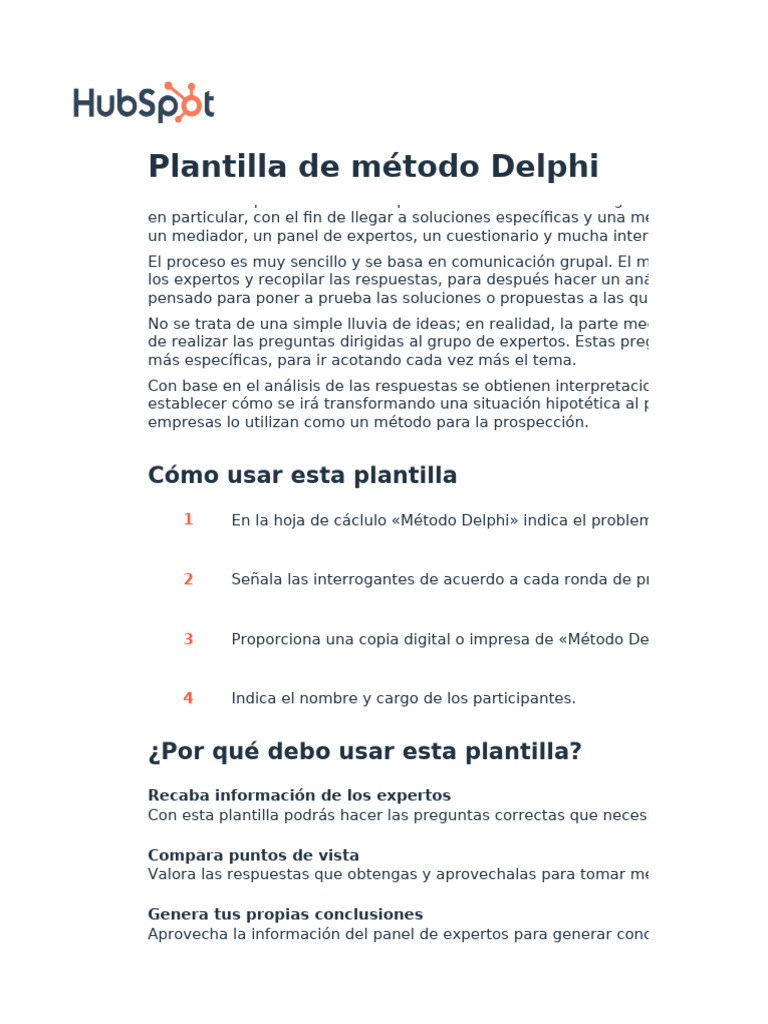 Plantilla de METODO DELPHI | PDF