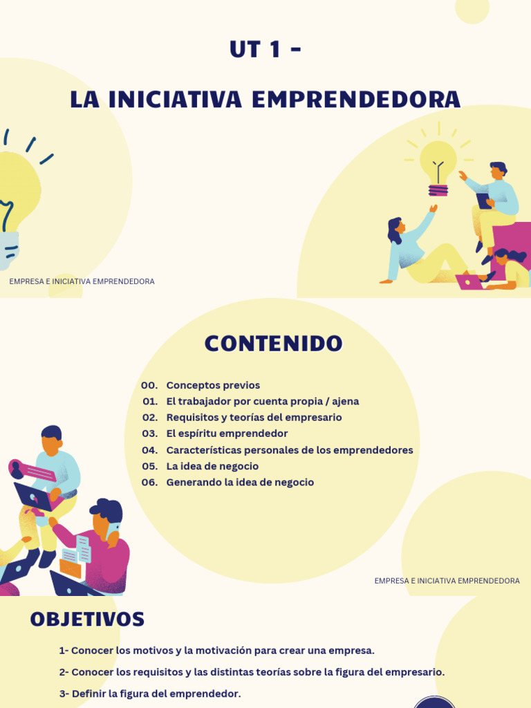 Ut 1 La Iniciativa Emprendedora | PDF