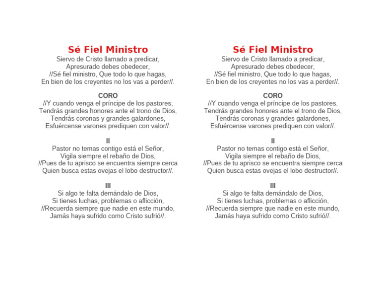 Sé Fiel Ministro | PDF