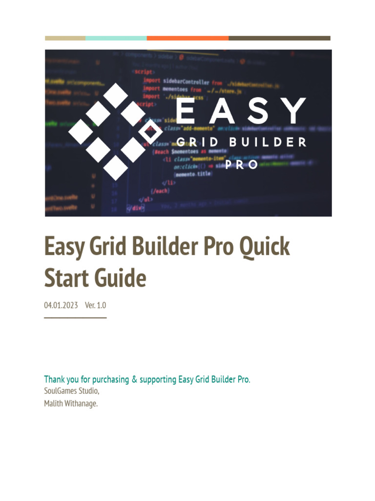 Easy Grid Builder Pro Quick Start Guide (Offline) | PDF