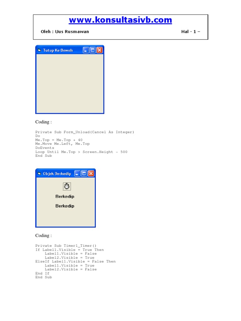 Animasi Form Dalam VB | PDF