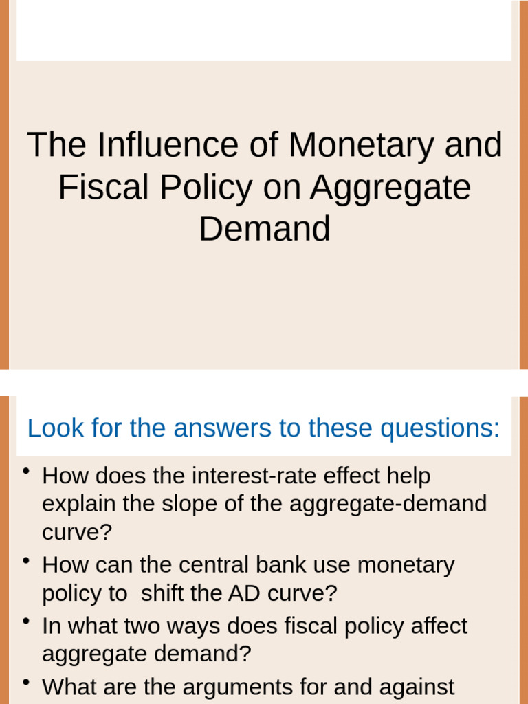 Premium CH 21 The Influence of Monetary and Fiscal Policy On Aggregate ...