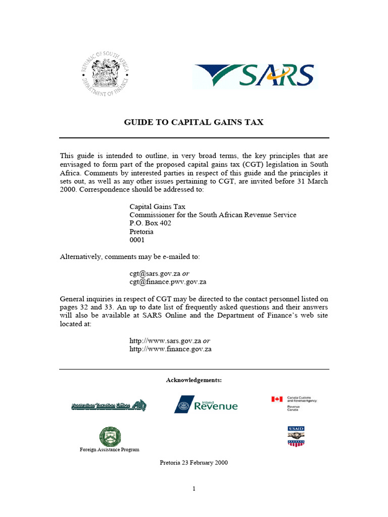 SARS Guide To CGT 2000 | PDF