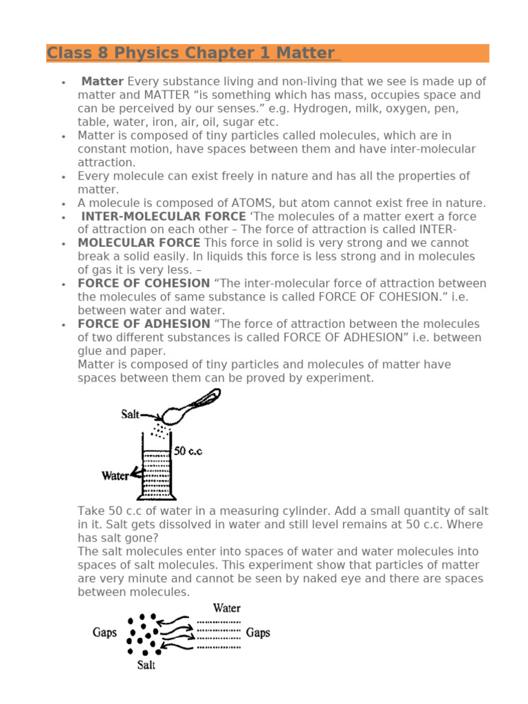Class 8 - Physics | PDF | Density | Buoyancy