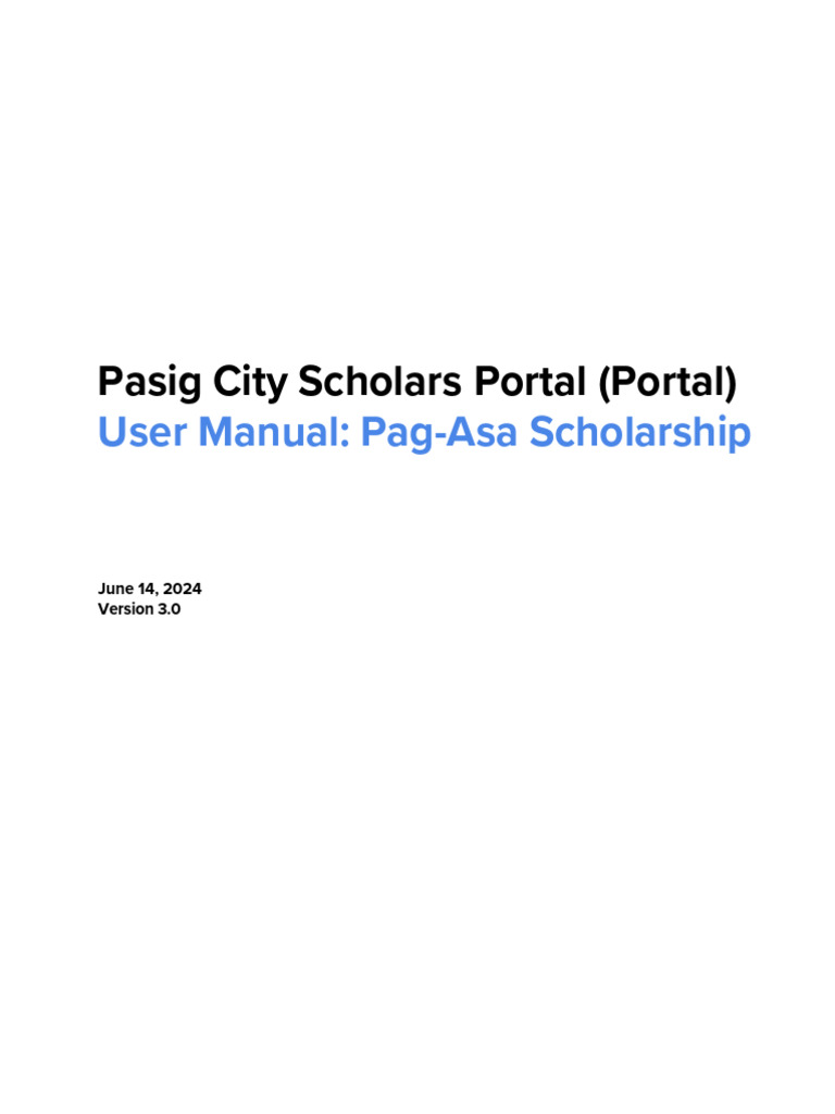 User Manual PCSPortal Pag-Asa | PDF