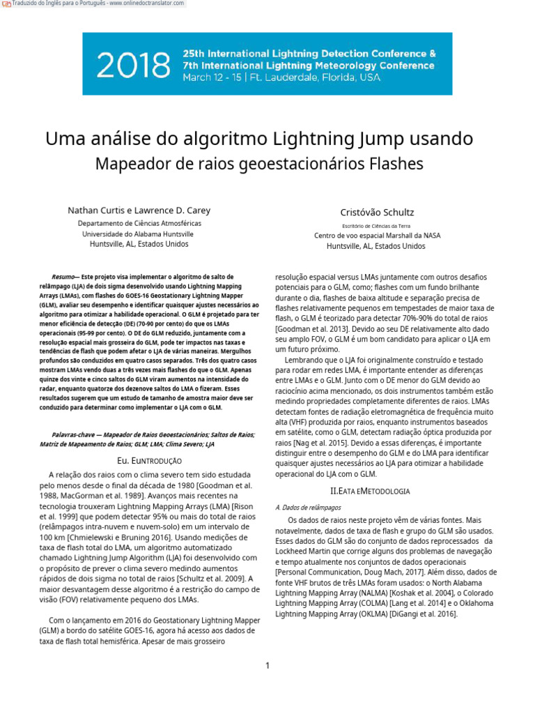 An Analysis of the Lightning Jump Algorithm Using Geostationary ... An Analysis of the Lightning Jump Algorithm Using Geostationary ...
