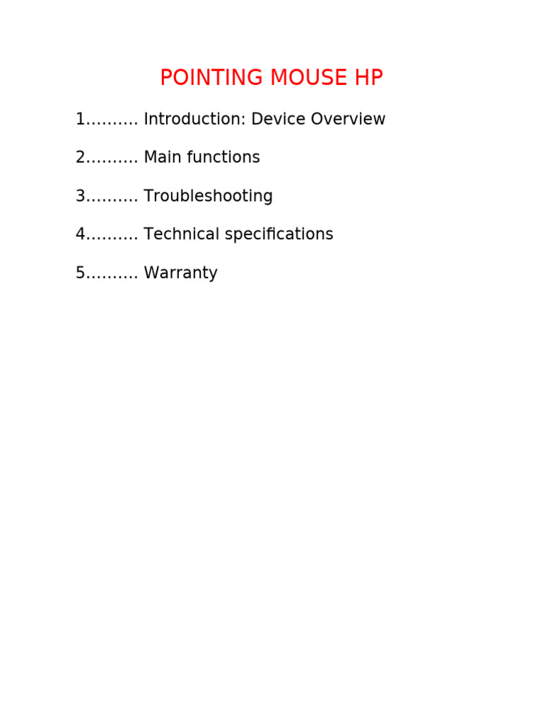 Pointing Mouse HP | PDF