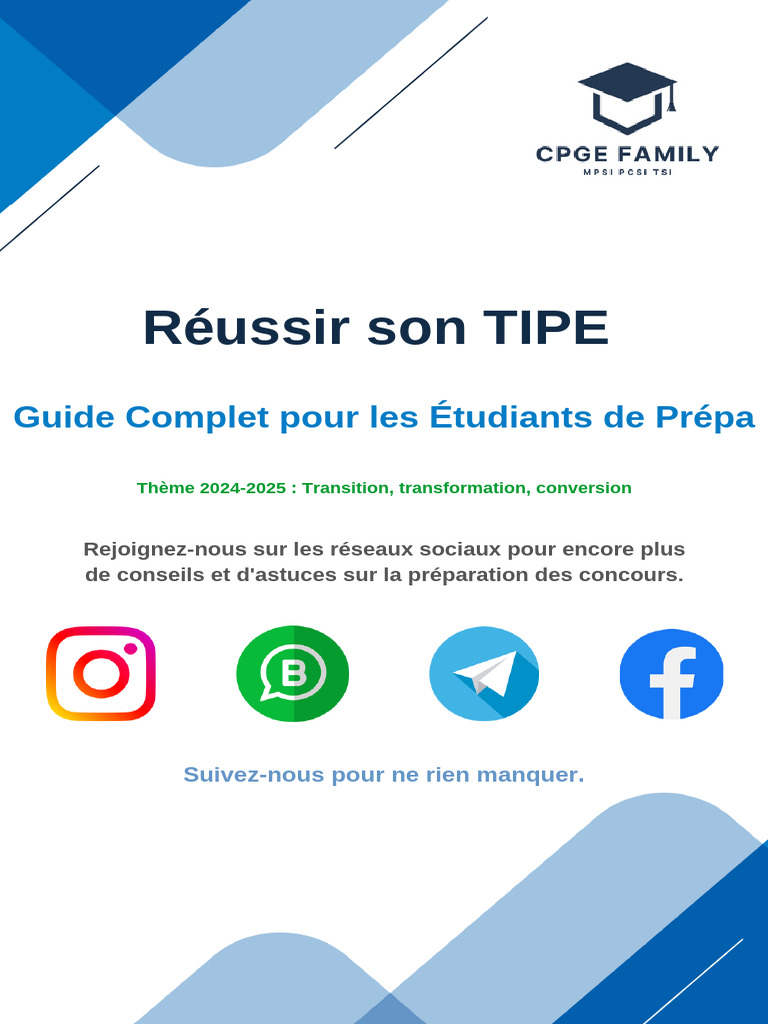 Cpge Family - Guide Tipe 2024-2025 | PDF