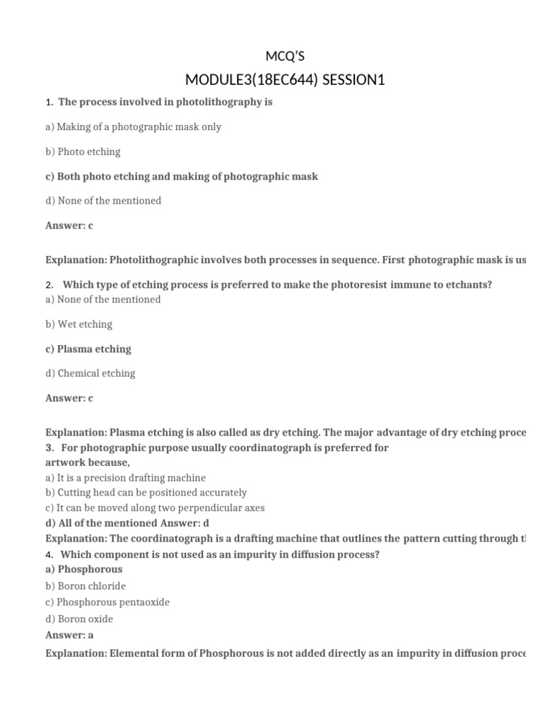 Ece 18ec644 M3 S1 MCQ | PDF