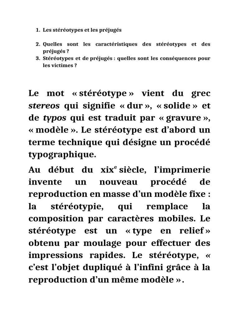 22 - 23 STEREOTYPES Et Préjugés | PDF