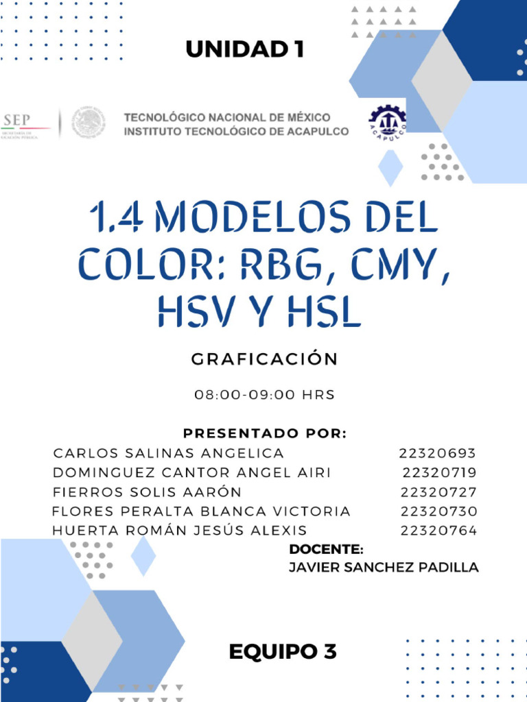 Informe 4- Modelos de Color Rgb, Cmy, Hsv y Hsl1 | PDF