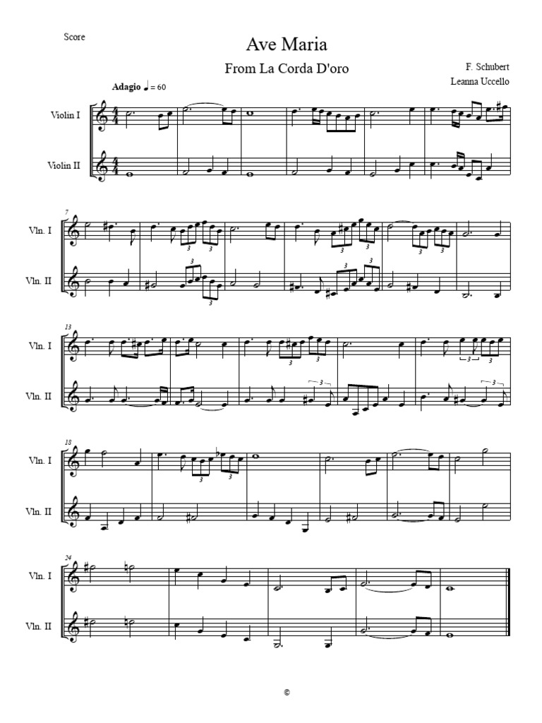 Ave Maria Violin Duet | PDF