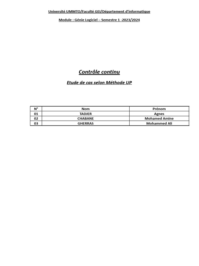 Controle Continu | PDF