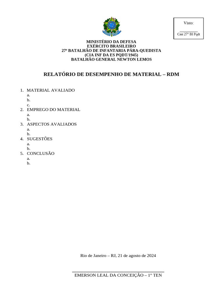 Modelo RDM 2024 | PDF