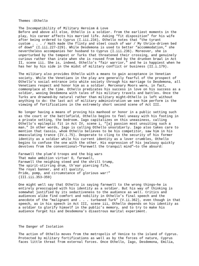 Othello Grade 12 Summary Notes | PDF | Iago | Othello
