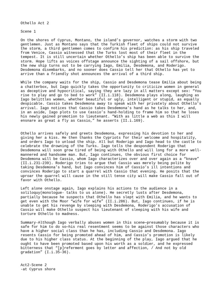 Othello Act 2 | PDF | Iago | History