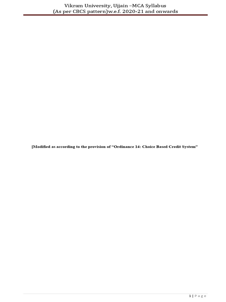 MCA CBCS 2020-21 | PDF