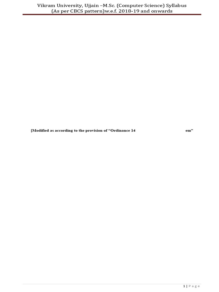 MSC Computer Science Final Syllabus 2018 Onwords | PDF