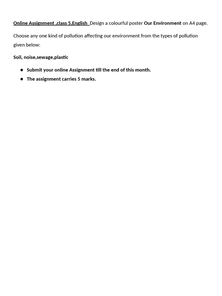 Online Assignment, Eng | PDF