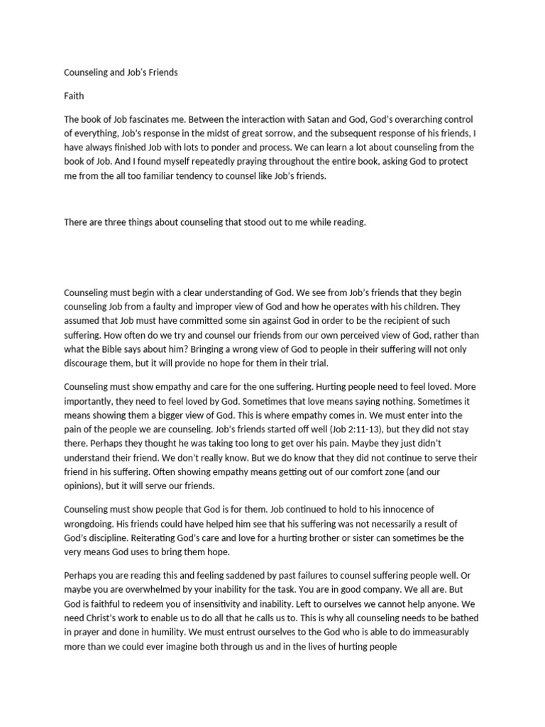 Counseling Issues From The Book of Job | PDF | Book Of Job | Self ...