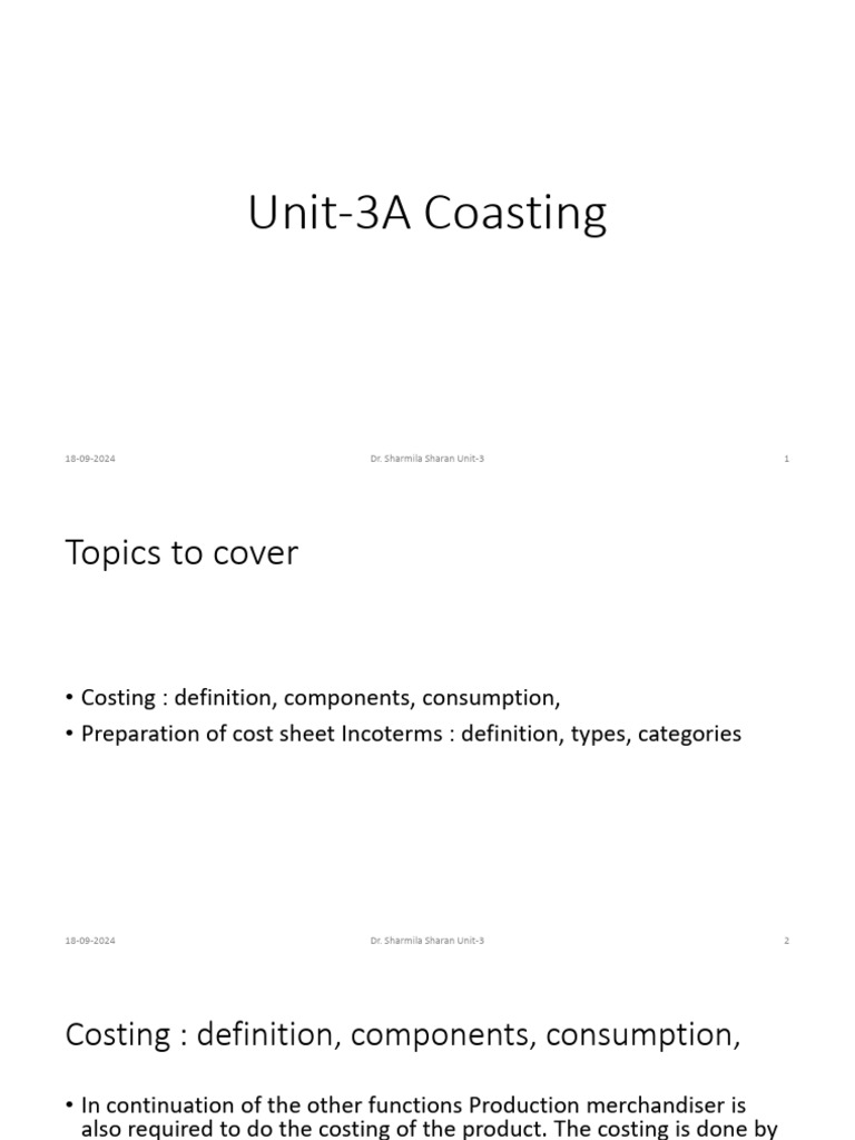 Unit 3 Costing | PDF