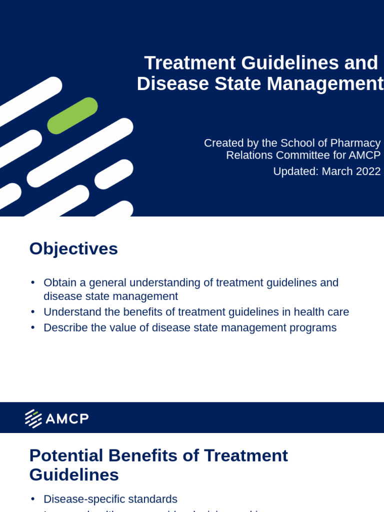 Treatment Guidelines and Disease State Management 2022 | PDF