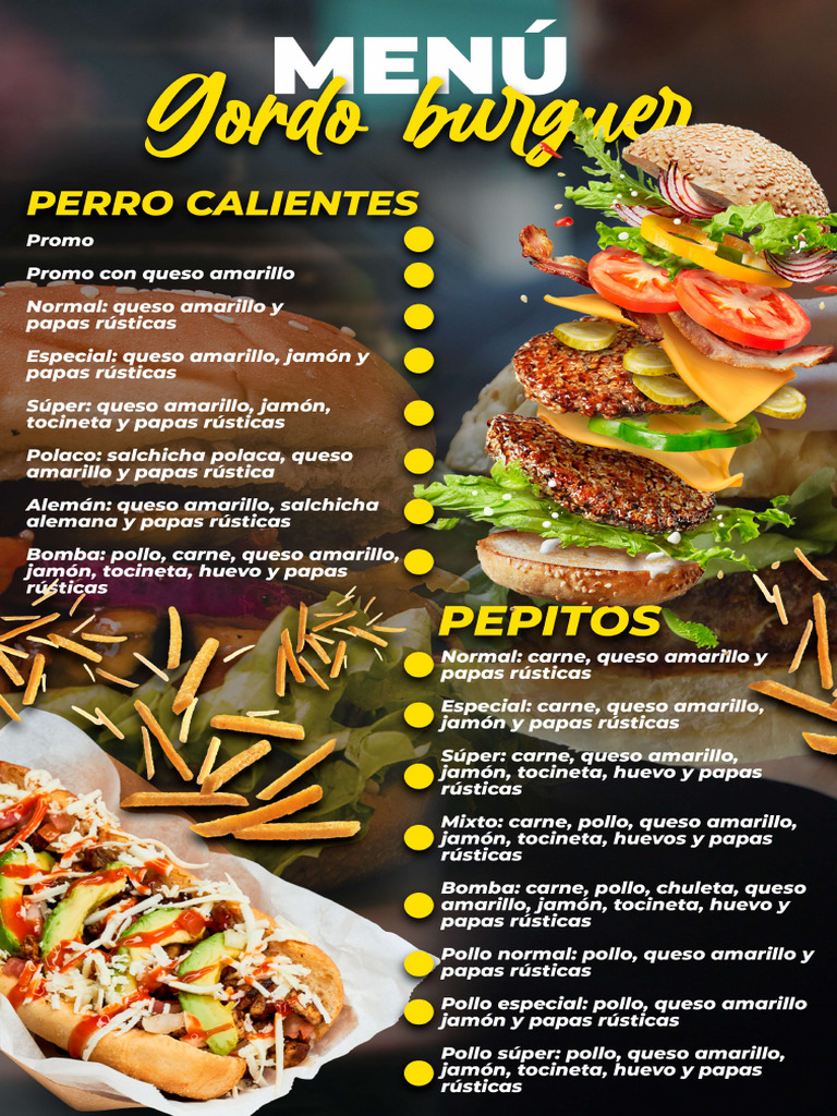 Menu Gordo Burger | PDF