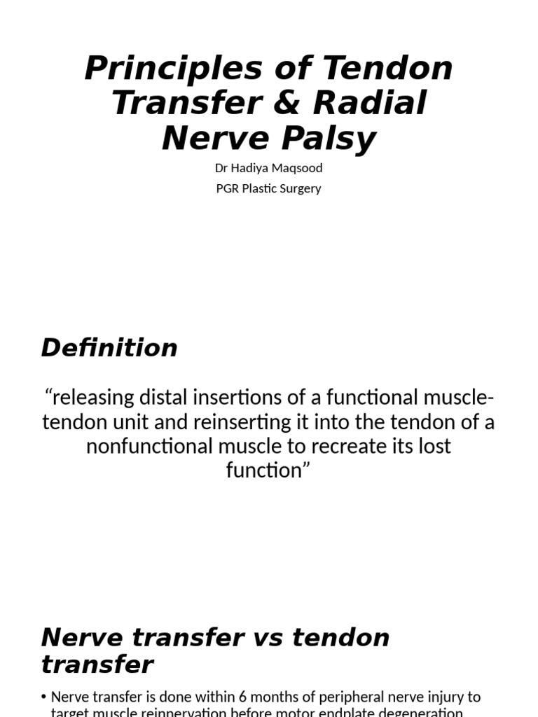 Tendon Transfer | PDF