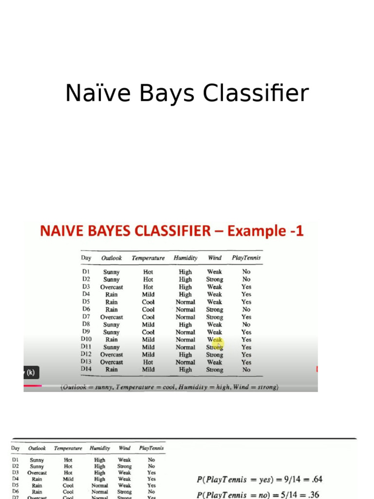 Naïve Bays Classifier[1] 2 | PDF