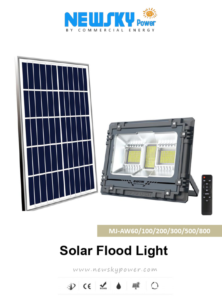 1011SPEC MJ-AW Solar Flood Light | PDF