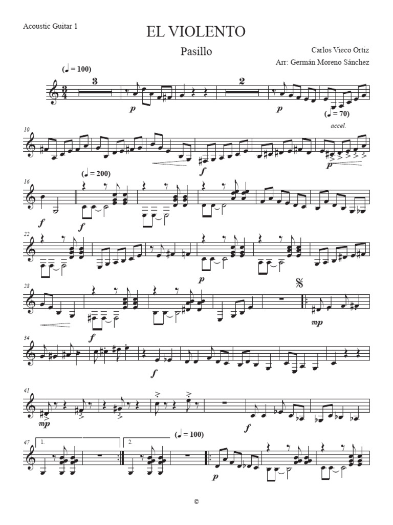 EL VIOLENTO - Acoustic Guitar 1 | PDF